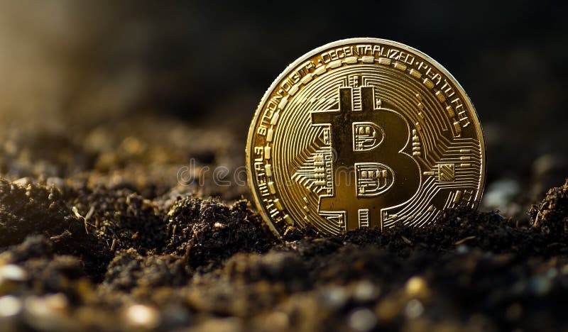 Bitcoin Emerging from the Earth, Symbolizing the Rise of Digital ...