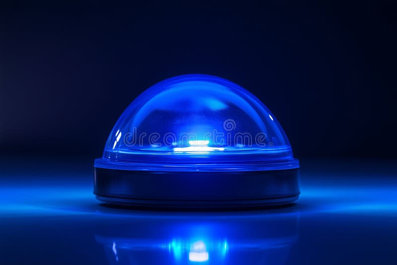 Illuminated Blue Beacon Light Stock Illustration - Illustration of glow ...
