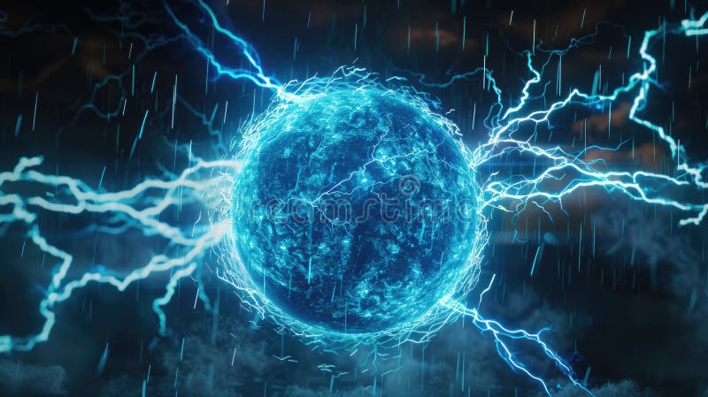 A Striking Image of a Blue Plasma Ball Emitting Lightning, Perfect for ...