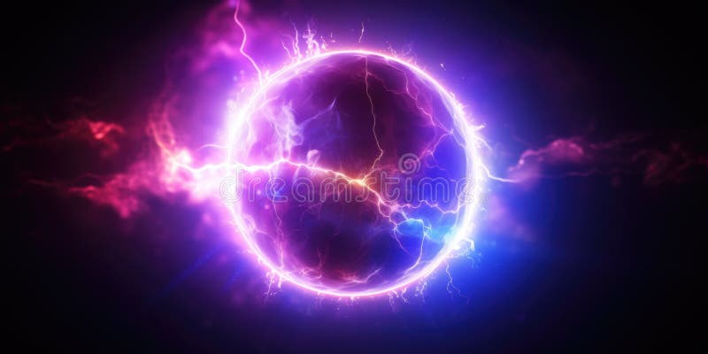A Striking Image of a Blue and Purple Ball Emitting Lightning. Perfect ...