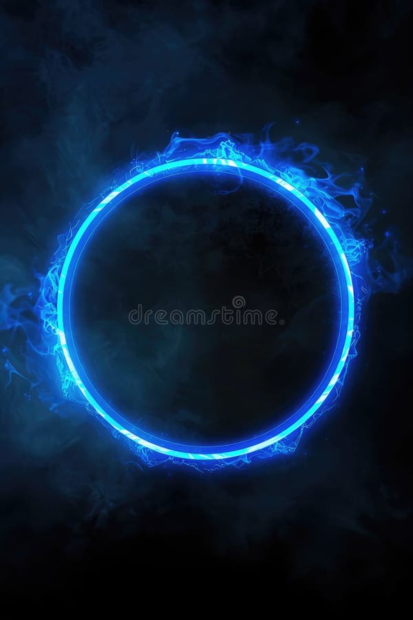 A Striking Image of a Blue Ring of Fire Against a Dark Black Background ...