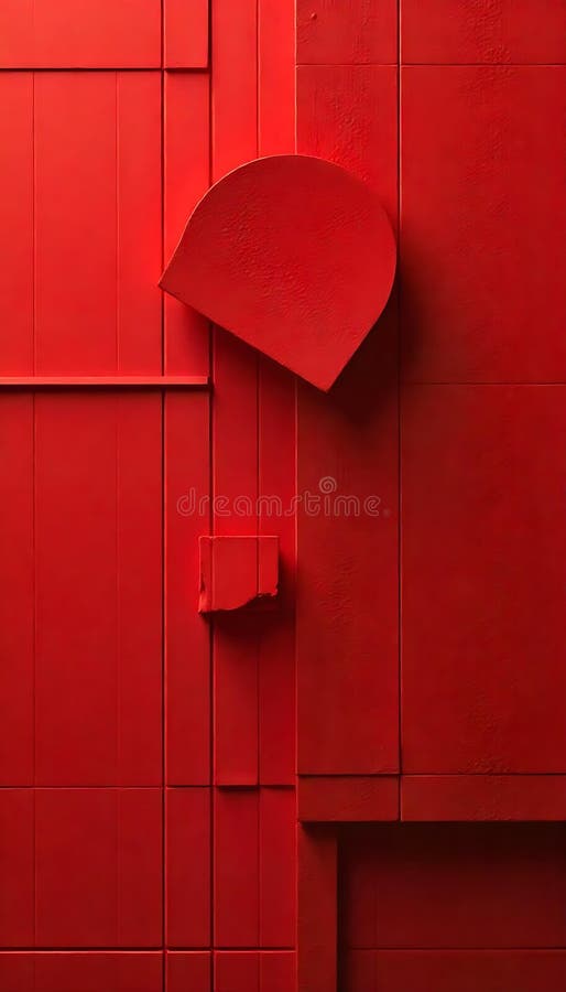 Crimson Geometric Abstraction: Bold Red Forms and Minimalist Design ...