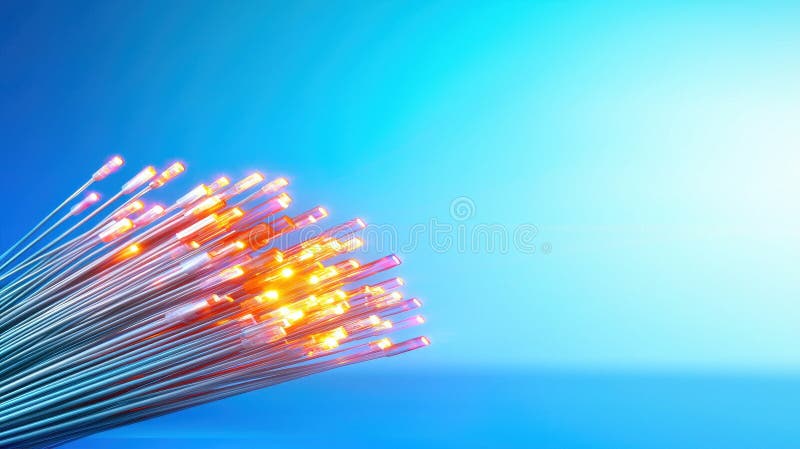 Vibrant Optical Fiber Cables Emitting Light Glows Stock Image - Image ...