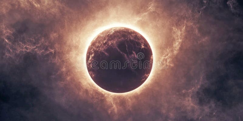Incredible Image Depicting a Stunning Solar Eclipse. the Darkened Sun ...