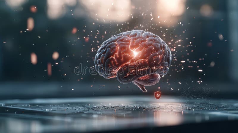 Exploring the Intricacies of Cybersecurity and Data Protection As a Brain Explodes in the Air ...