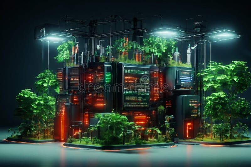 Apocalyptic Brainstorm: Towering Flames and Electrical Fury Stock ...