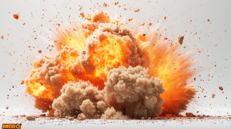 Explosive Impact on Clean White Background Stock Illustration ...