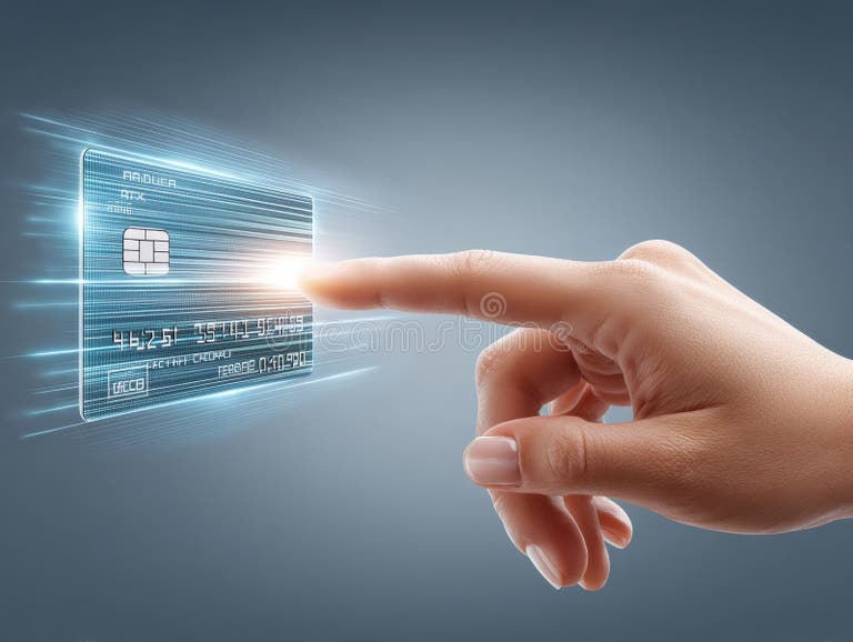 Explore the Future of Payment Technology through a Hand Touching a ...
