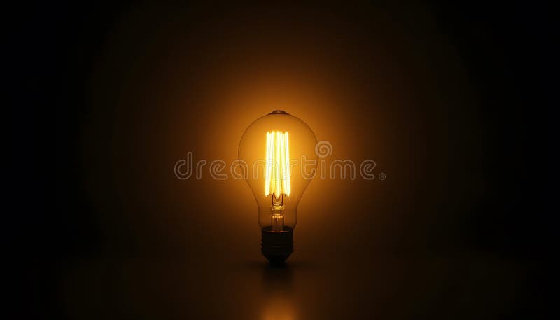 Captivating High-Contrast Glowing Light Bulb Image Representing ...