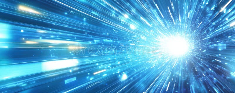 Dynamic Blue Background with Bright White Burst and Speed Lines ...