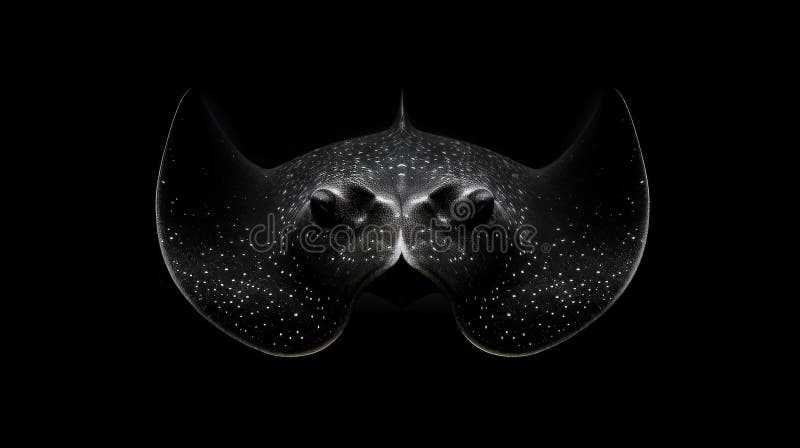 Elegance in the Abyss: Portrait of a Stingray on Ebony Stock ...