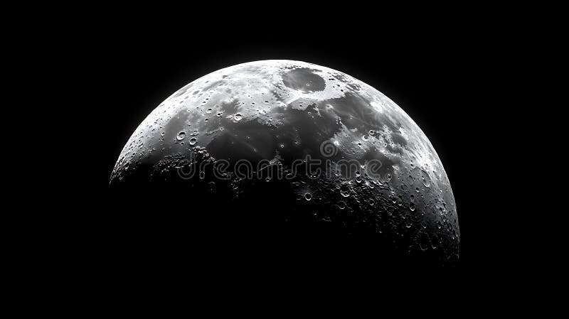 Detailed Close-up of the Moon S Cratered Surface in Shadowed Light ...
