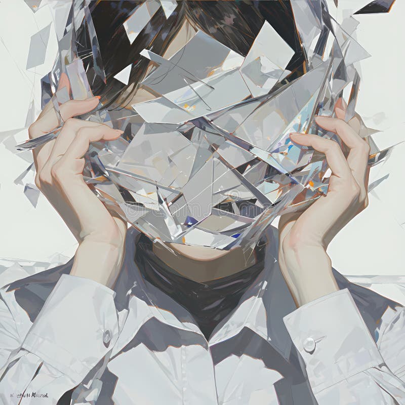 Masked Reflections: a Journey of Self-Exploration Stock Illustration ...