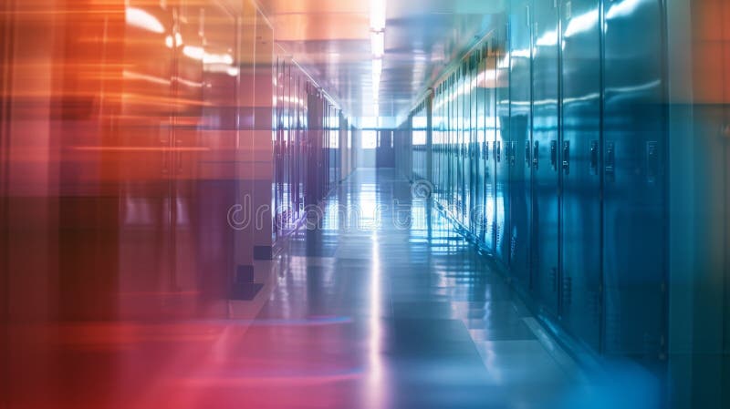 Colorful Abstract Corridor Illusion Stock Illustration - Illustration ...