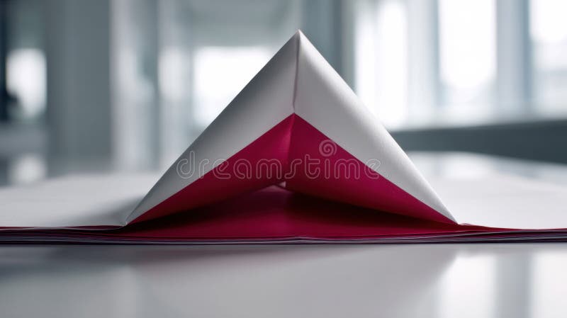 Crimson Paper Fold stock illustration. Illustration of modern - 375986850