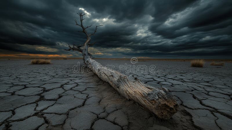 The Haunting Beauty of a Dead Tree in the Desert Capturing Drought and ...