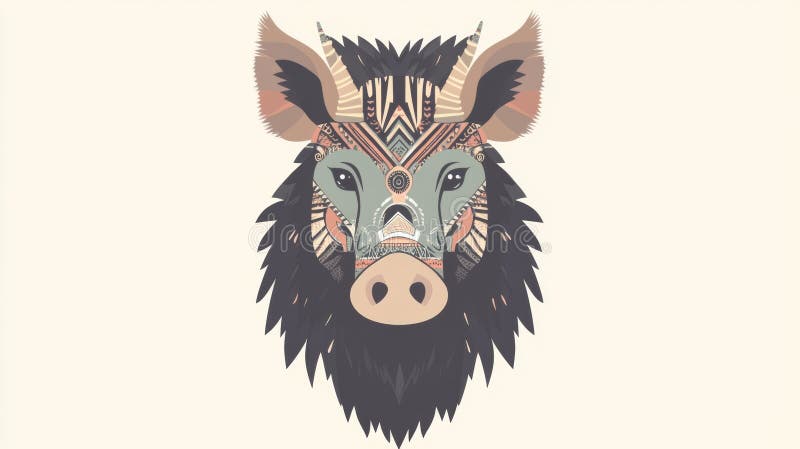 Ornate Boar Head stock illustration. Illustration of boar - 367517007