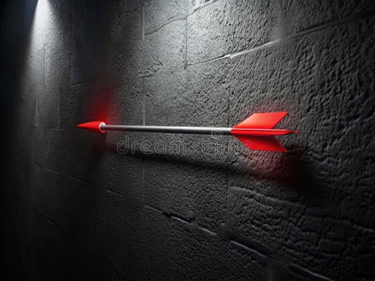 Red Arrow Piercing a Black Wall a Powerful Visual Metaphor for Crisis ...