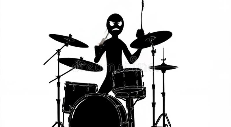 Angry Drummer Silhouette stock footage. Video of music - 376417104