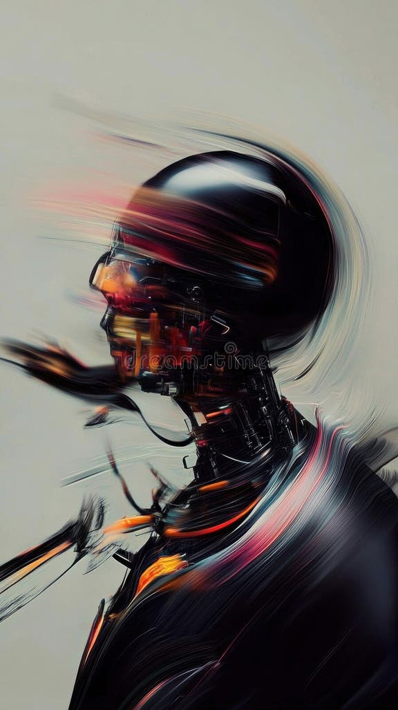 Abstract Representation of a Futuristic Robot with Dynamic Motion ...