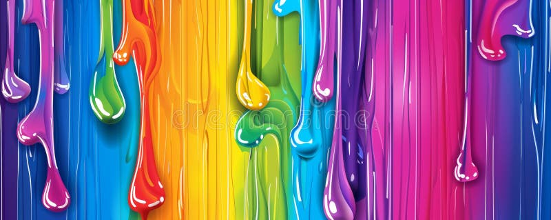 Colorful Abstract Art with Vibrant Rainbow Drips Creating a Dynamic ...