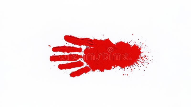 Bold Red Handprint Symbolizing Creativity and Artistic Expression on ...