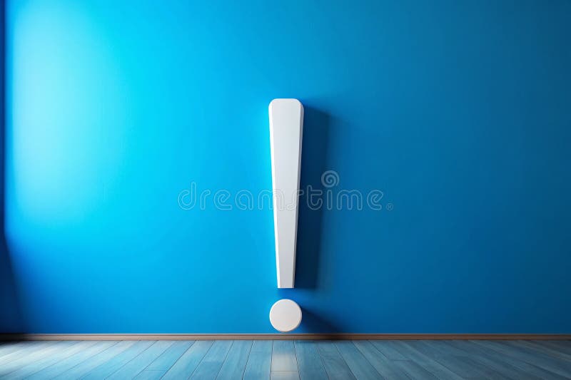 White Exclamation Point on a Vibrant Blue Background a Powerful Visual ...
