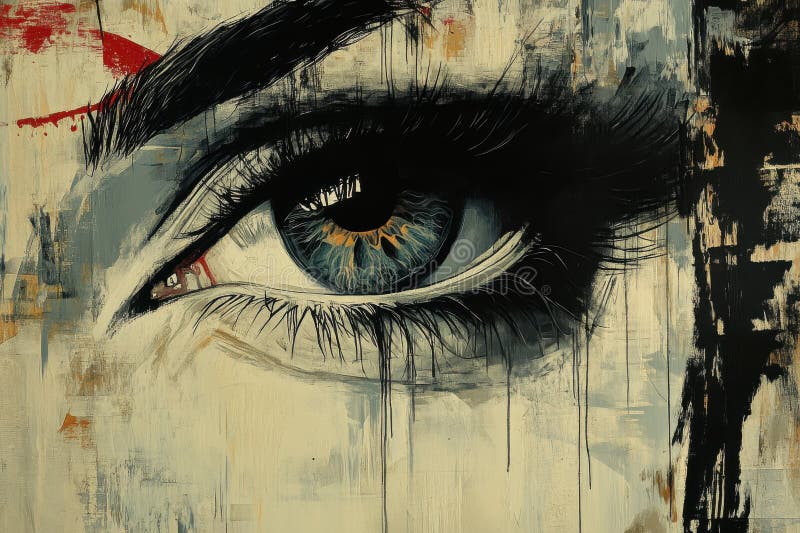 Abstract Eye Graffiti Artwork with Bold Colors and Dramatic Expression ...