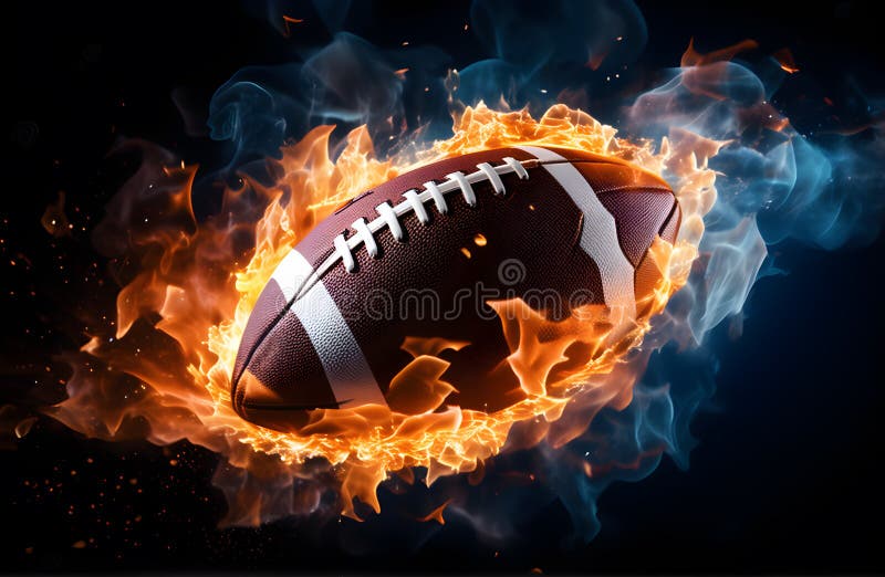Fiery Football: a Captivating Close-Up of a Burning Ball on Black ...