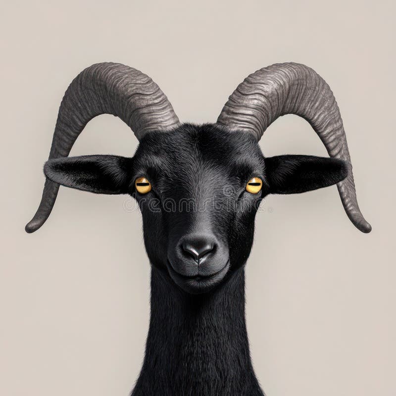 Black Goat Collection: Portrait of Standing Animal Bundle Isolated on ...