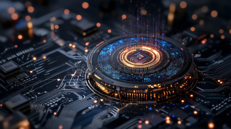 Exploring the Intersection of Technology and AI: a Glowing Computer ...