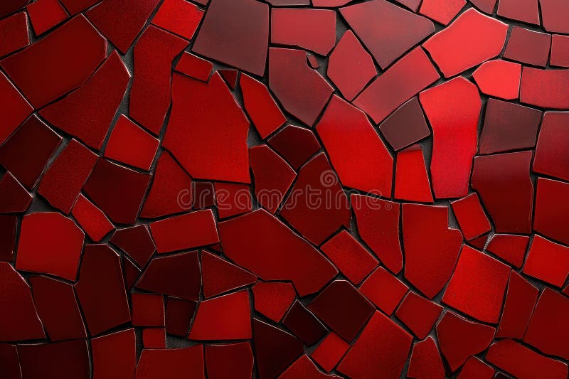 Dark Red Mosaic Tile Wall Texture with Waving Waves Shapes - Abstract ...
