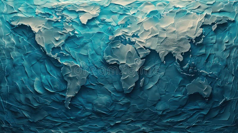 Embossed Hardstyle World Map with Copy Space for Global and Sustainable ...