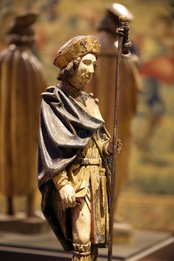 Medieval Splendor: Gilded Saint Sculpture Editorial Image - Image of ...