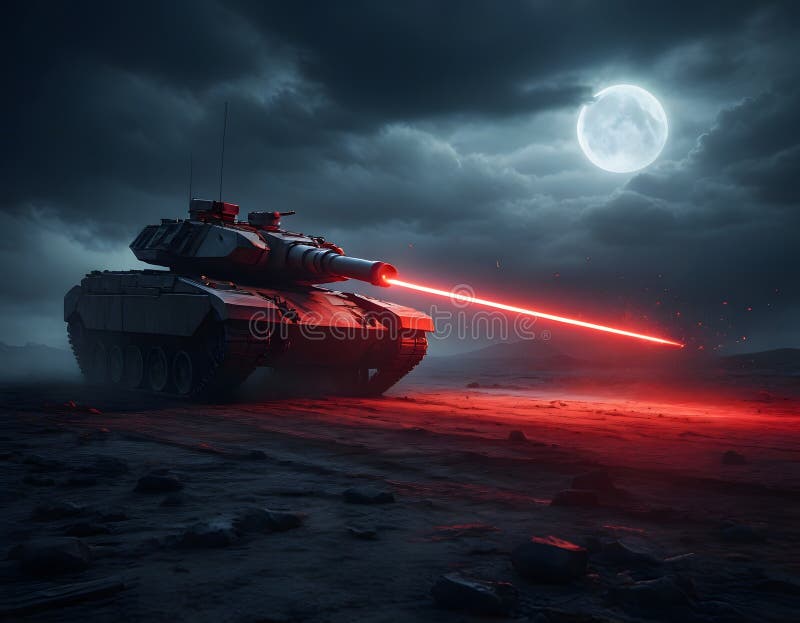 Assault Tank Armed with a Red Laser Beam. Stock Illustration ...