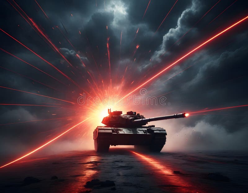 Assault Tank Armed with a Red Laser Beam. Stock Illustration ...