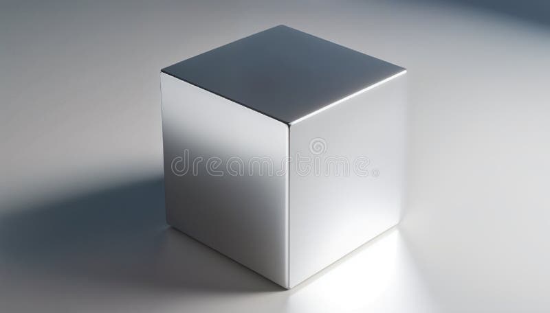 A Silver Metallic Cube Background Against a Smooth, Gradient Background ...