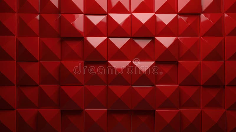 Red 3D Geometric Pattern stock illustration. Illustration of pyramid ...