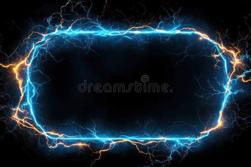 Blue Electric Lightning Photo Frames with Thunderbolt Effect - Set of ...