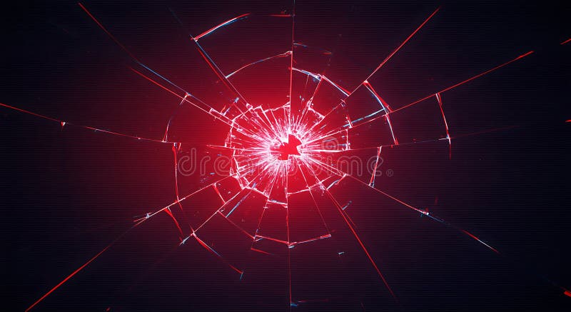 Dramatic Shattered Glass Effect with Red and Black Background Stock ...