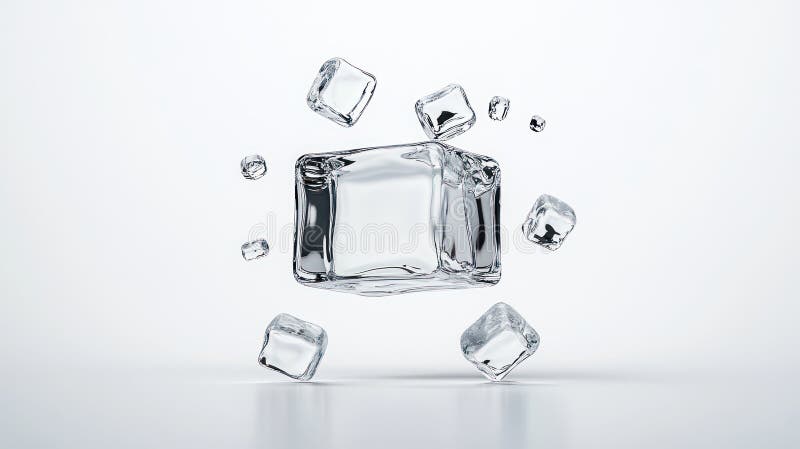 Melting Ice Cube on White Background - Concept of Freezing and Thawing ...