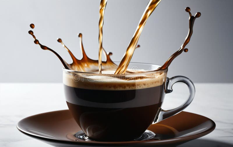 Dynamic Coffee and Cream Splash: Elegant Flow and Contrast in a Cup ...