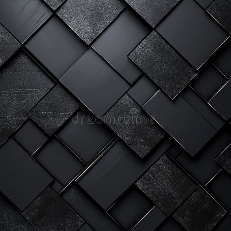 Abstract Black Geometric Pattern Overlapping Squares Dark Texture ...