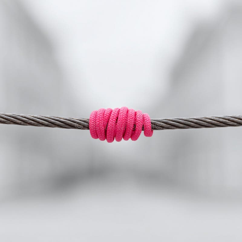 Striking Image Featuring a Vibrant Pink Rope Securely Wound Around a ...