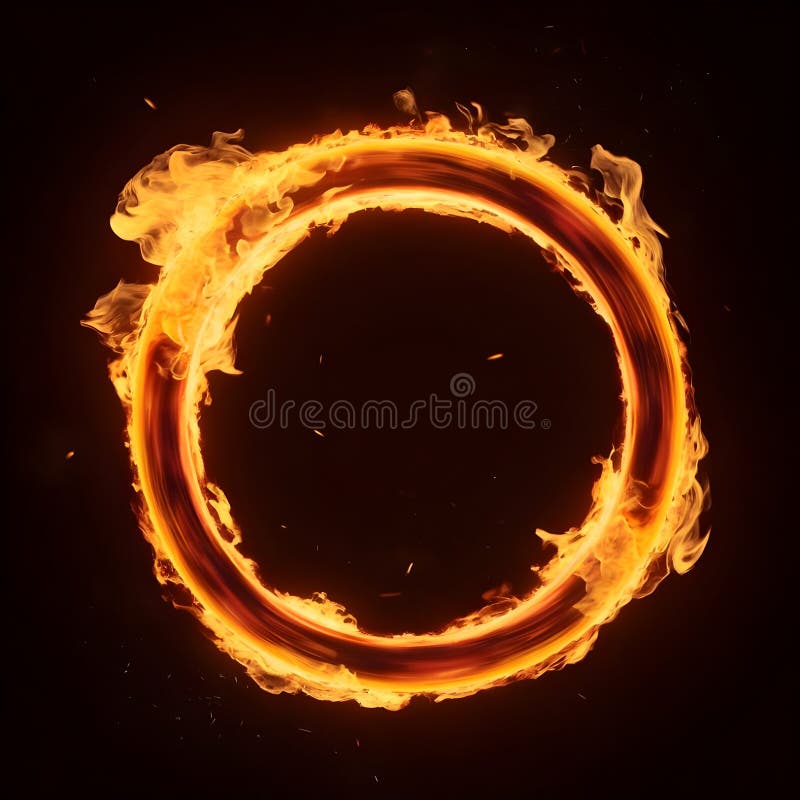 Fiery Ring of Fire Abstract Background Burning Circle Design Stock ...
