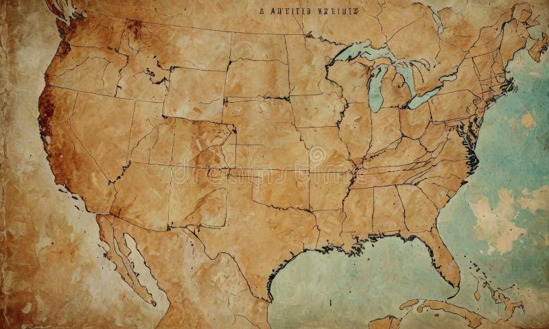 Map the United with Contiguous States Stock Illustration - Illustration ...