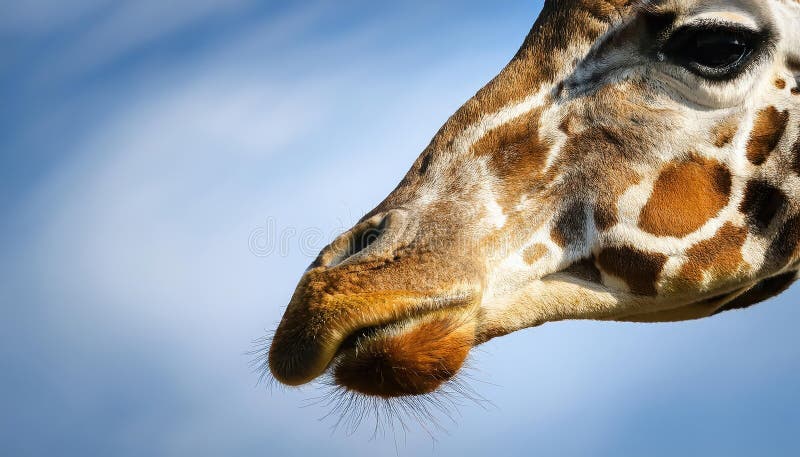 Upsidedown Giraffe Head Majestic and Quizzical in an Inverted ...