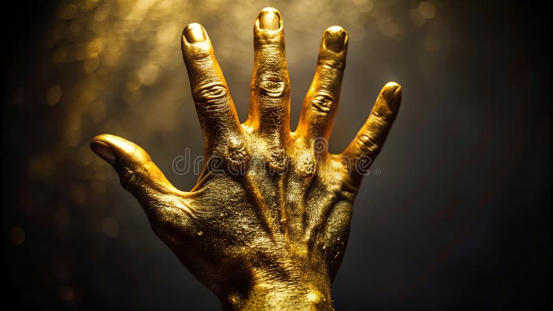 A Striking Image of a Hand Dripping with Gold Stock Illustration ...