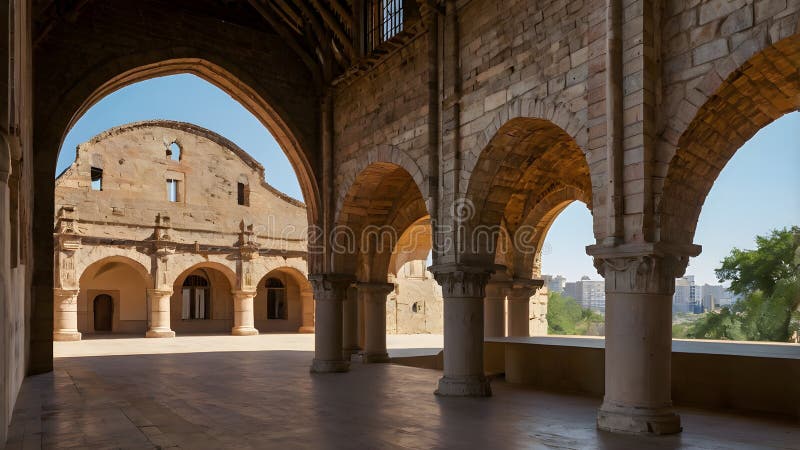 Historic Arches and Courtyard. Stock Photo - Image of arch, column ...
