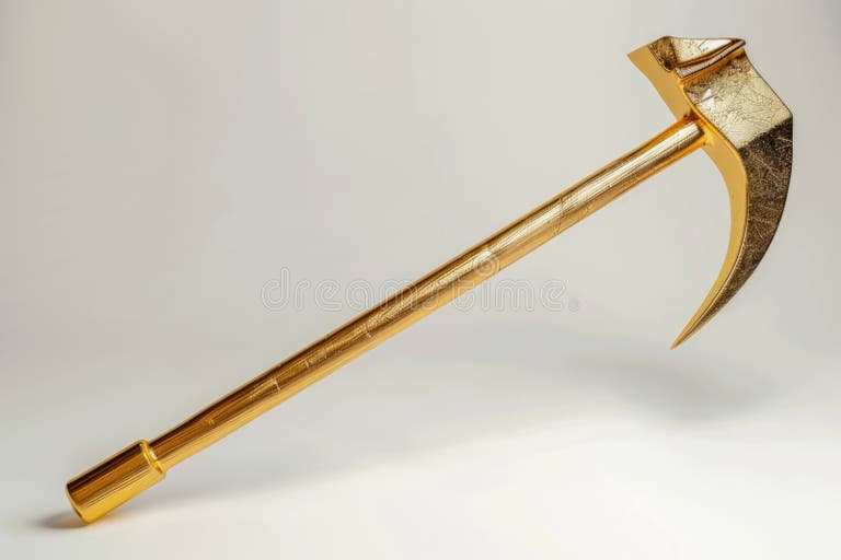 A Striking Image of a Large Gold Axe on a White Surface. Perfect for ...